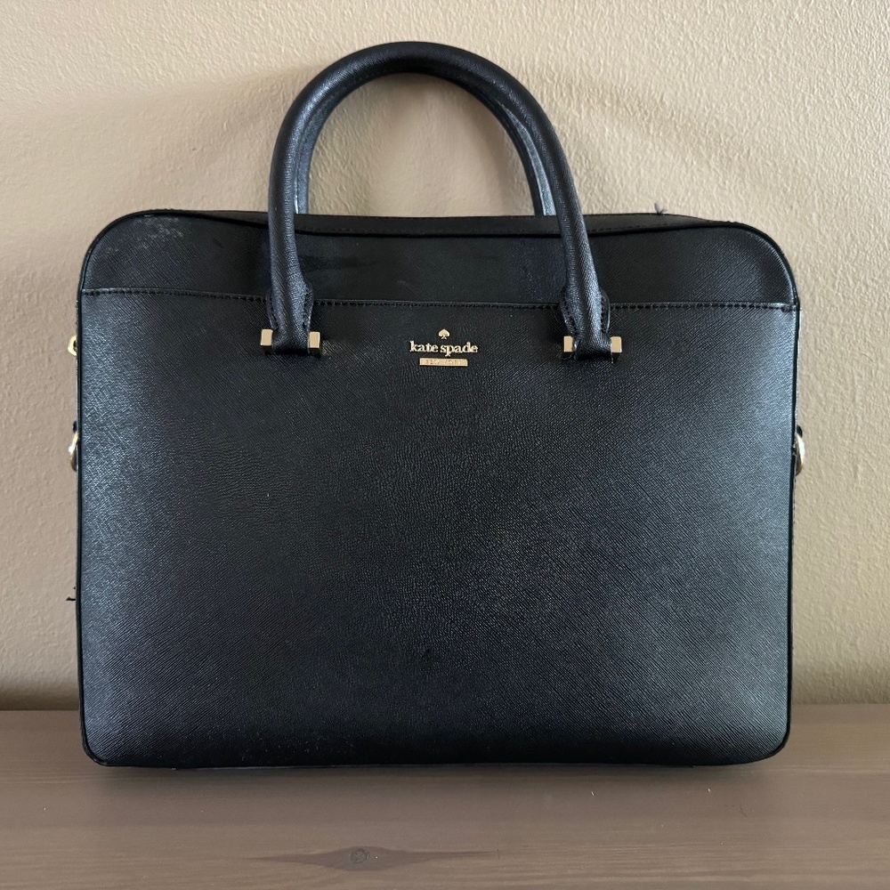 Kate Spade 13” Laptop Case Bag Briefcase In Black Saf… - Gem